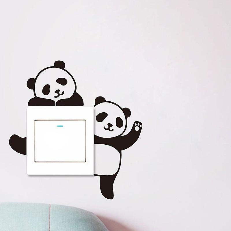 A set of cartoon panda wall stickers Creative and cute wall decoration ...