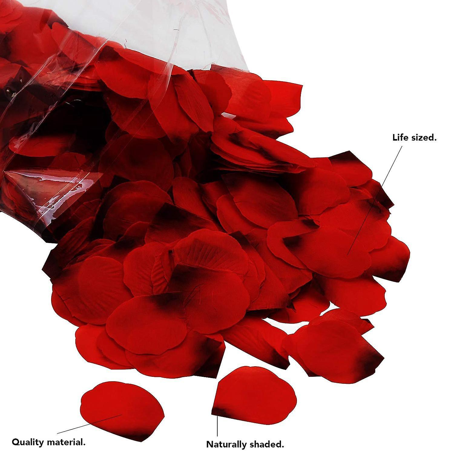 3000 Pcs Red Flower Artificial Petals For Wedding Aisle, Favor Table ...