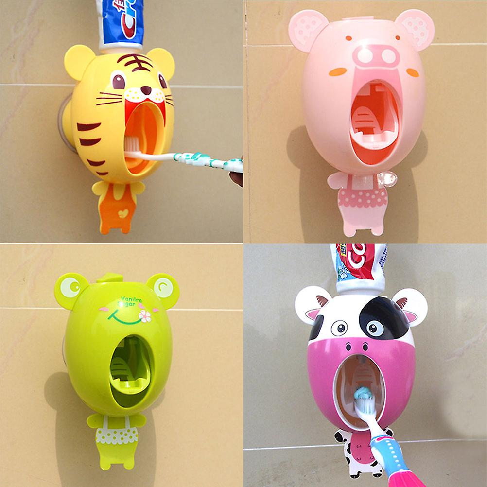 Cartoon Toothbrush Dispensers Children Hands Free Automatic Animal ...
