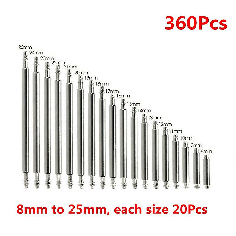 360pcs Watch Pins Spring BARS Band Strap Link 8-25mm Repair Kit ...