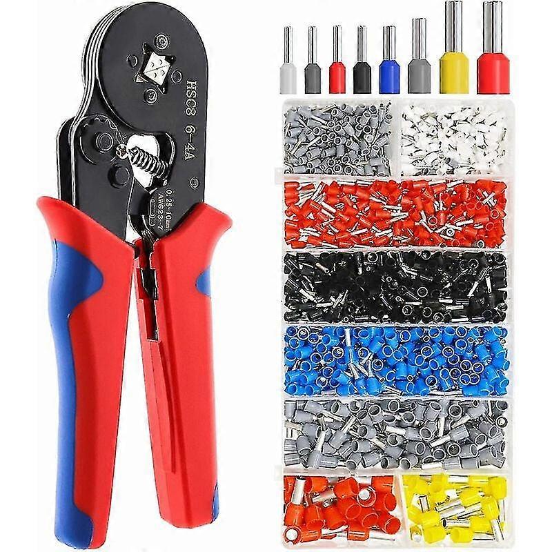 Crimping Pliers Kit, Wiring Ferrule Crimping Tool Electrical Lug Crimp 1250 Lugs 0.5-10mm for ...