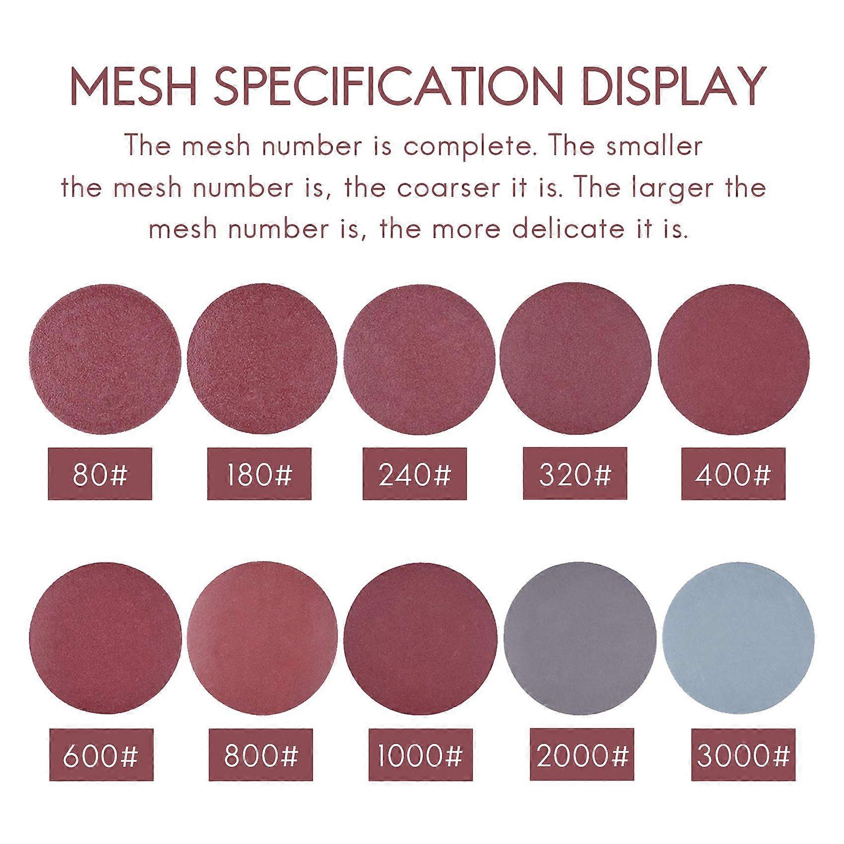 200Pcs 50mm 2 Inch Sander Disc Sanding Discs 80-3000 Grit Paper with ...