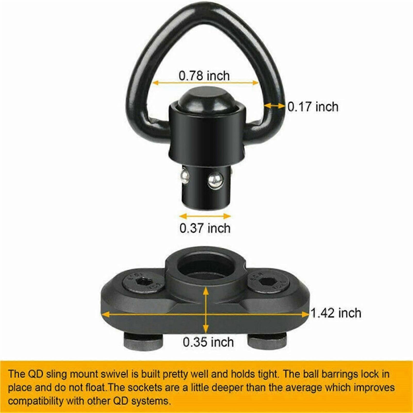 QD Sling Swivel QD Sling Metal Mount Adapter Quick Detach Push Button ...