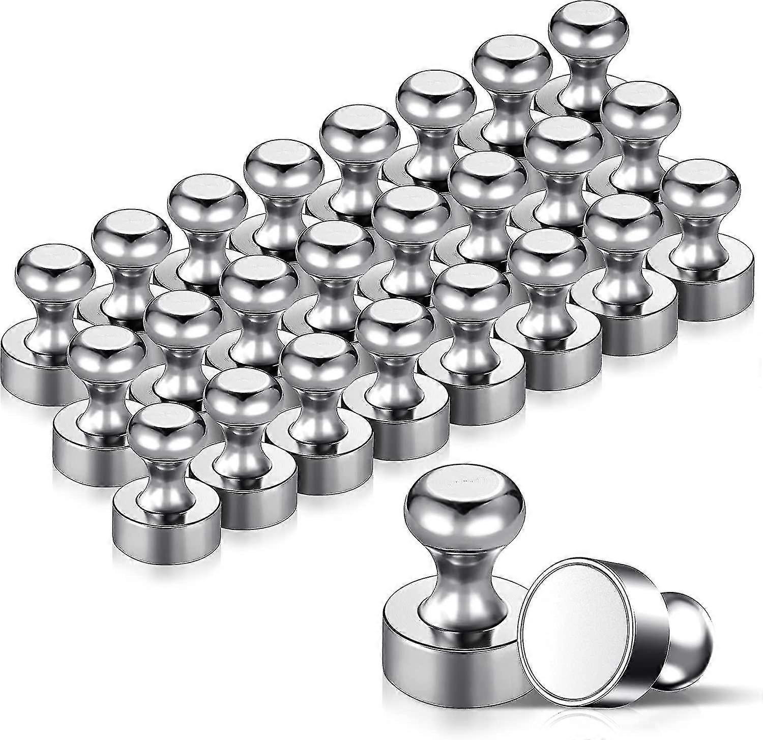 Fridge Magnet, 24pcs Metallic Strong Magnets 12x16mm - Stainless Steel ...