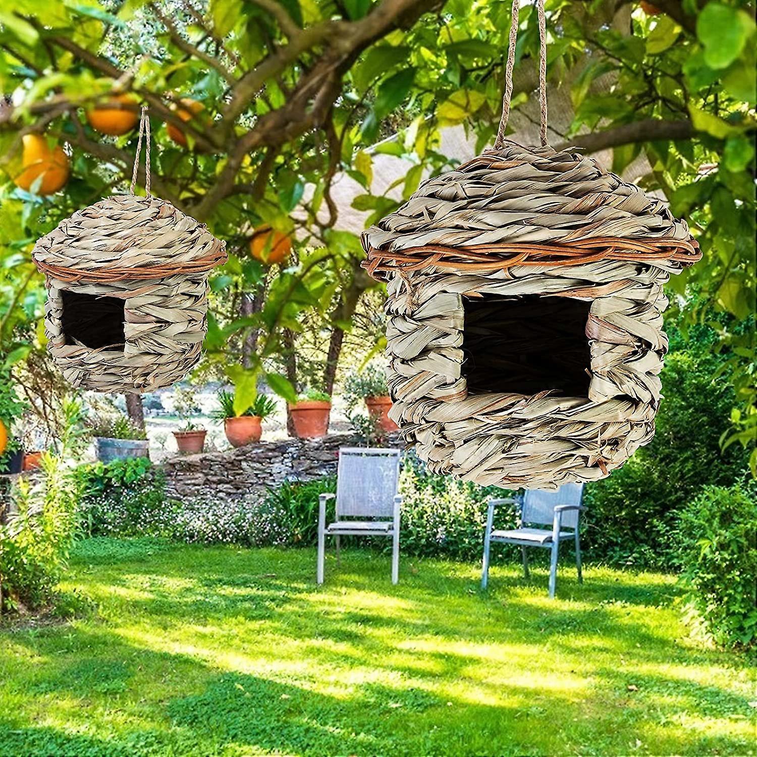 2 Pcs Bird House for Garden or Outdoor, Hanging Bird Nesting Boxes ...