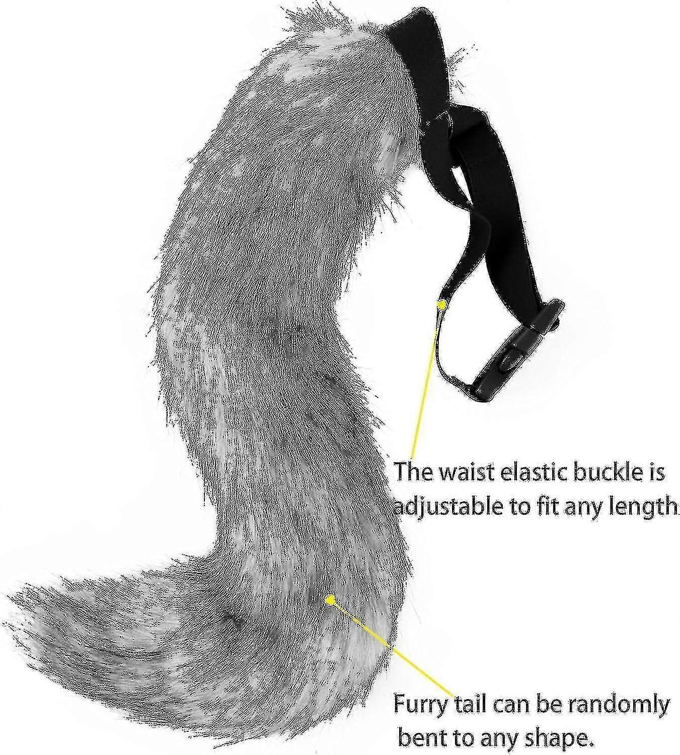 Faux Fur Fox Tail Cat Wolf Cosplay Costume Set Plush Mask Fluffy Paw ...