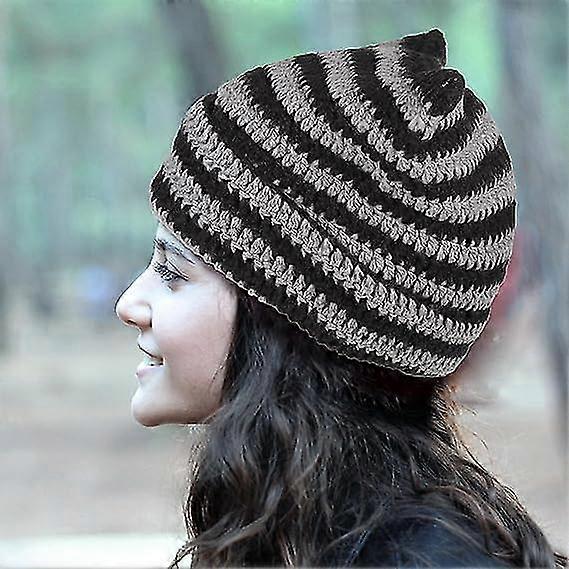 Women's Knit Beanie Hat Winter Cat Ears Hats Warm Elastic Cap Soft ...