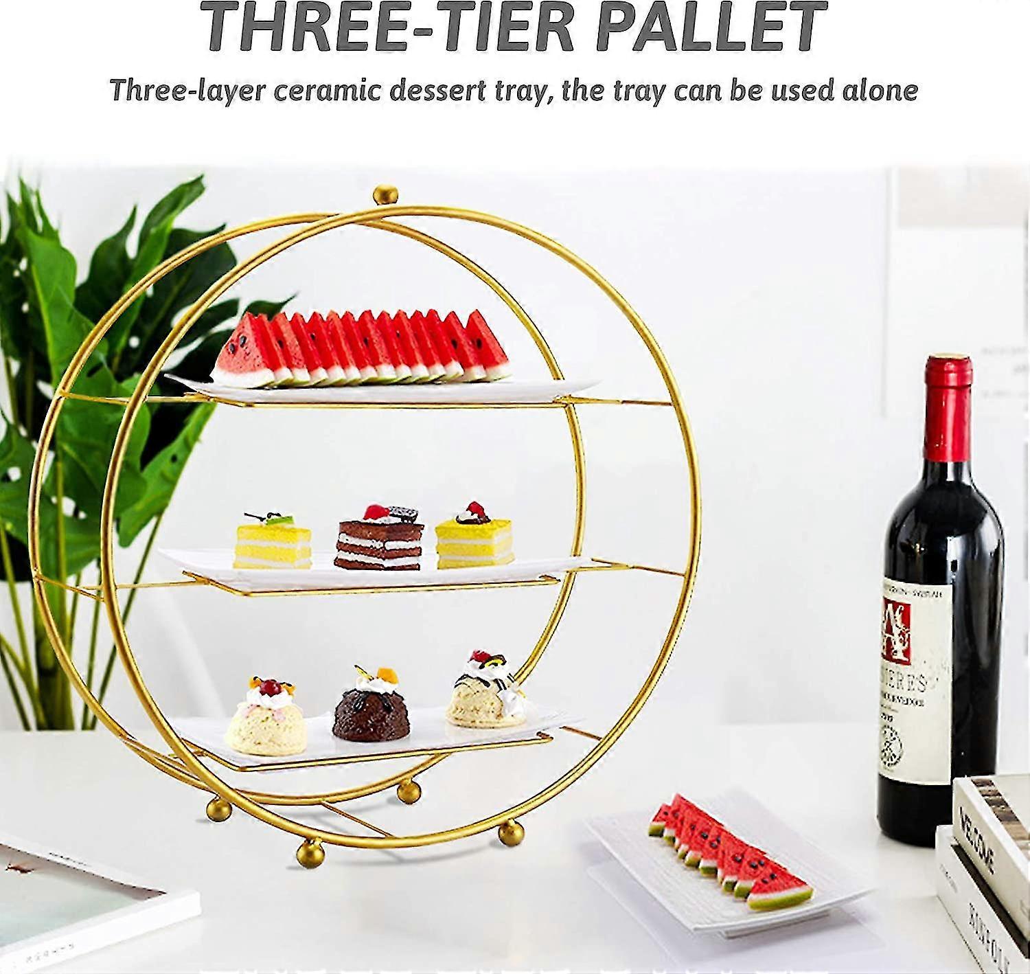 Cake Stands Cake Stand 3 Tier Cake Plate Display Dessert Holder Decor ...