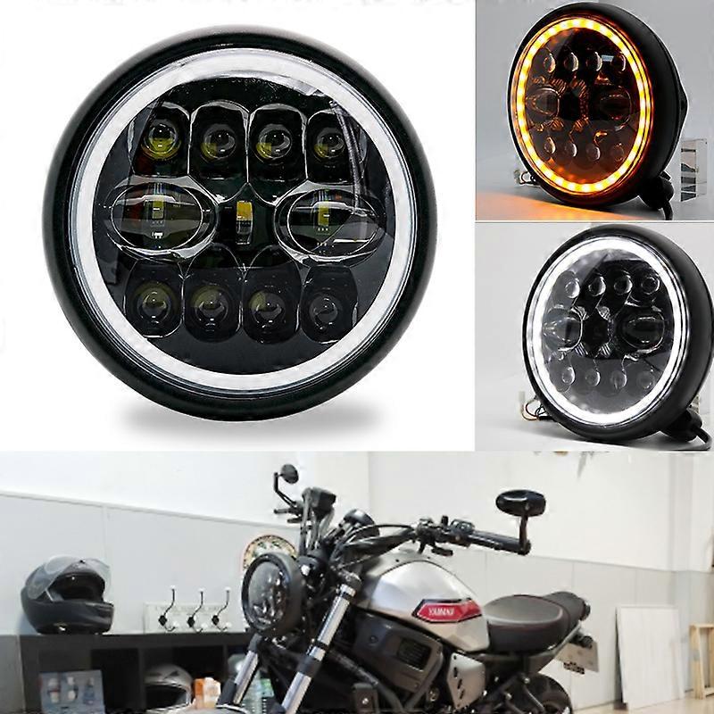 7.5 inch 60W LED Motorcycle Headlight Universal 7.5" Round Head Light ...