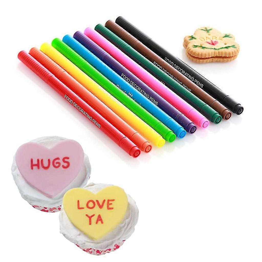 10 Colors Edible Ink Markers for Cookies Epoxy Resin Design Food ...