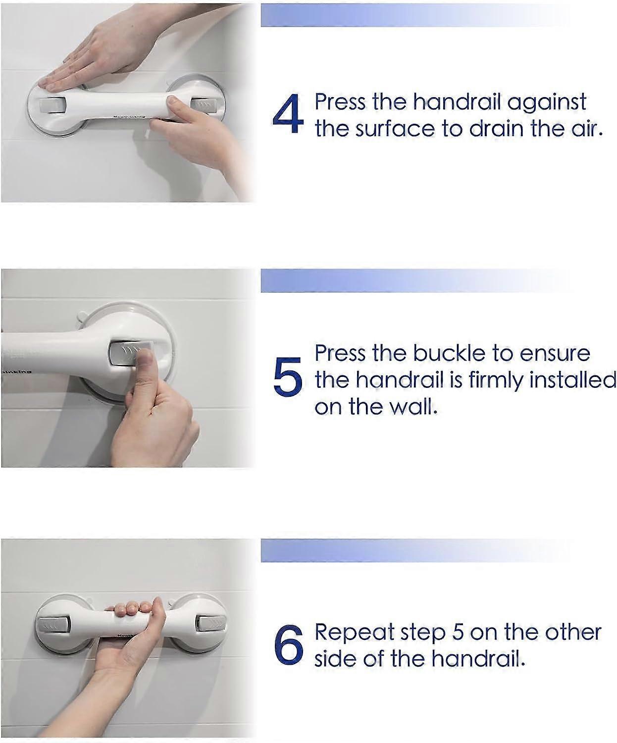 Suction Bathroom Grab Rails with Suction Cup Fitting, No Fixings Needed ...