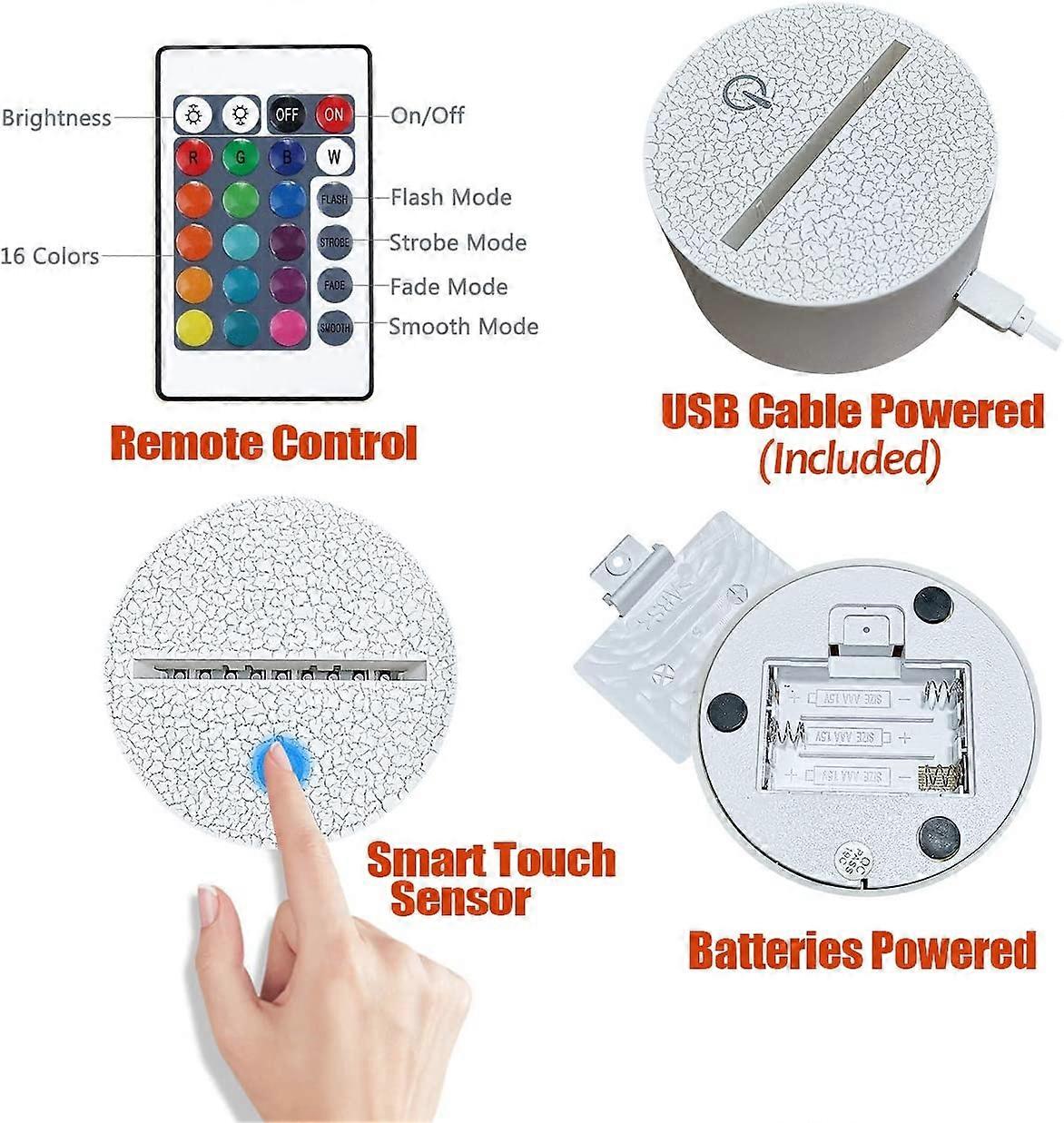 Llama Night Lights Fortress Battleroyale 3D Optical Illusion LED Lamps ...