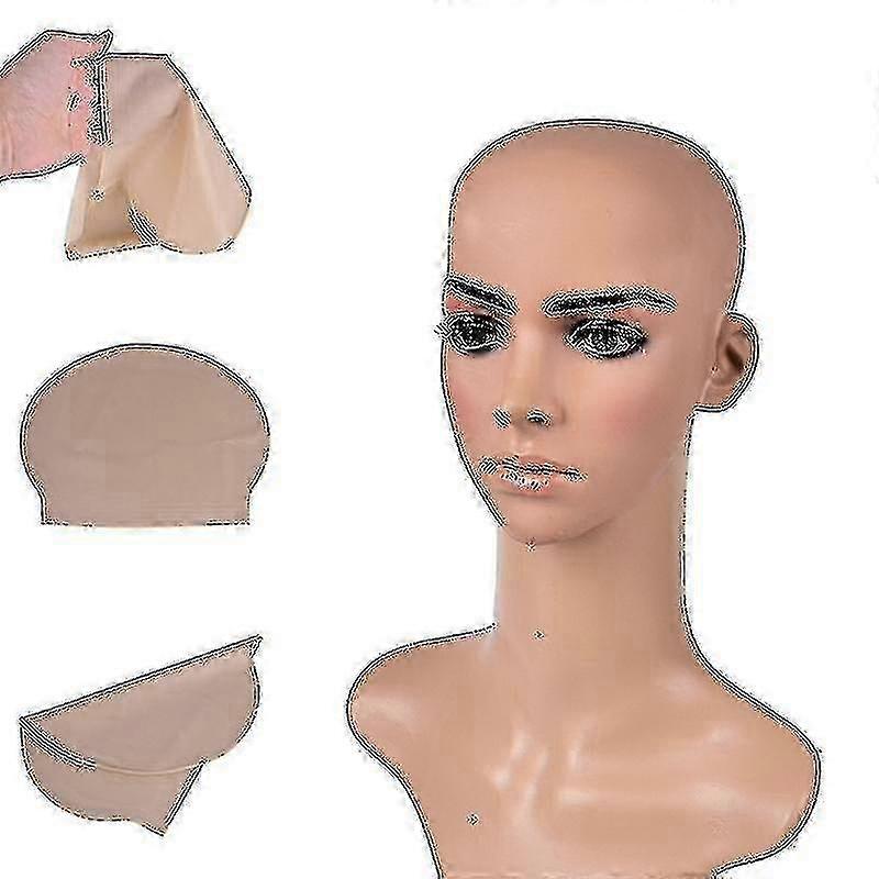 Fake Latex Flesh Skin Unisex Bald Head Wig Cap Rubber Skinhead Costume ...