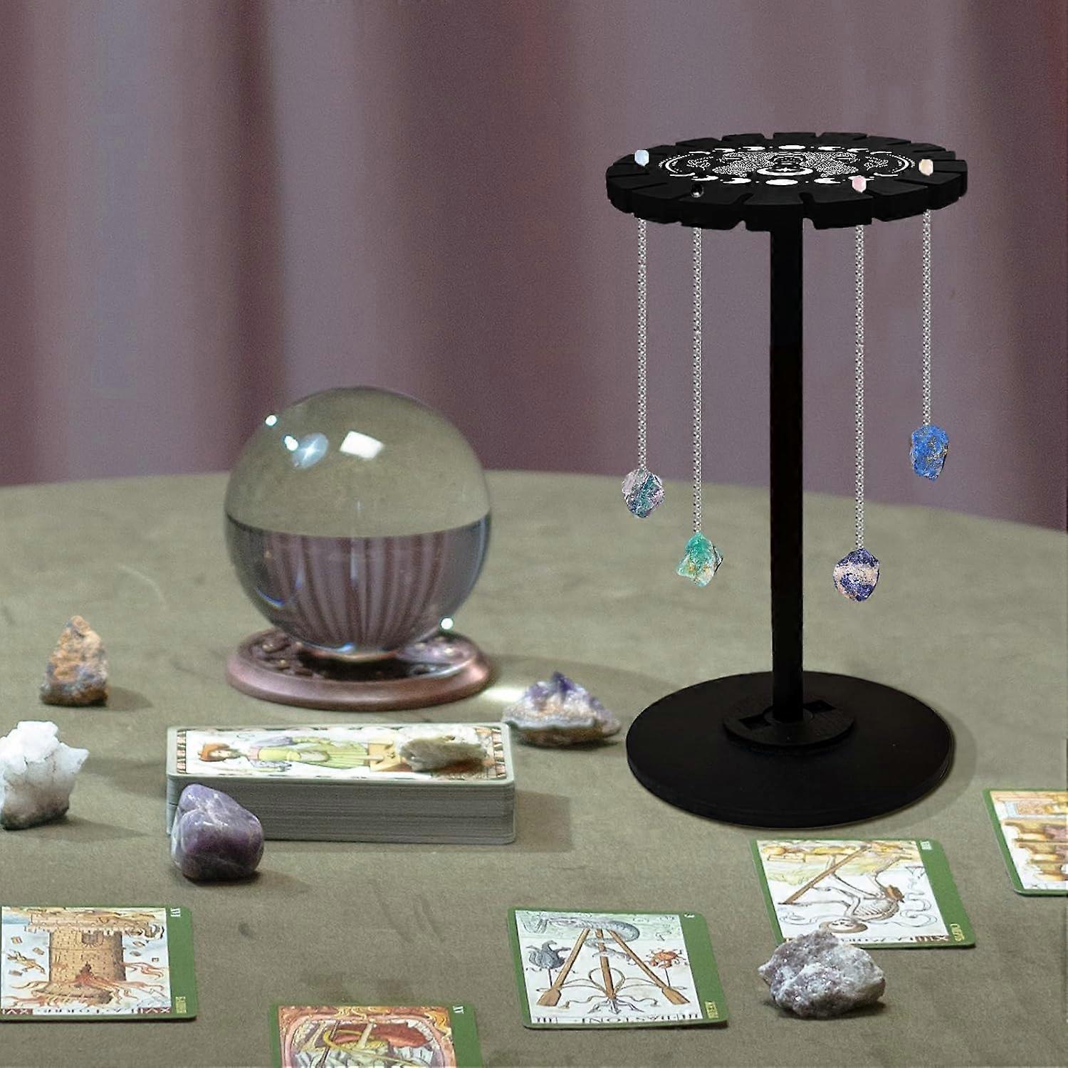 Goddess Pendulum Stand Crystal Display Shelf Black Wooden Divination ...