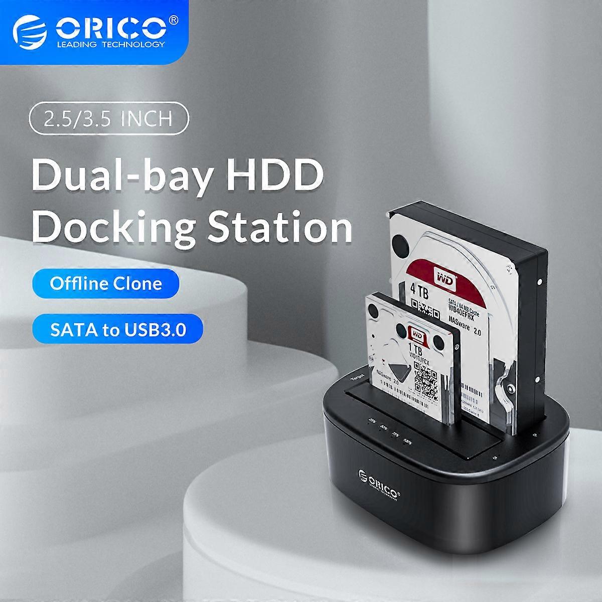ORICO HDD Clone Docking Station USB 3.0 to SATA 3.0 Dual Bay Hard Drive ...