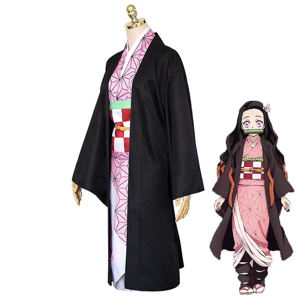 Kids Demon Slayer Animation Cosplay Costume Tanjirou Nezuko Outfit Set ...