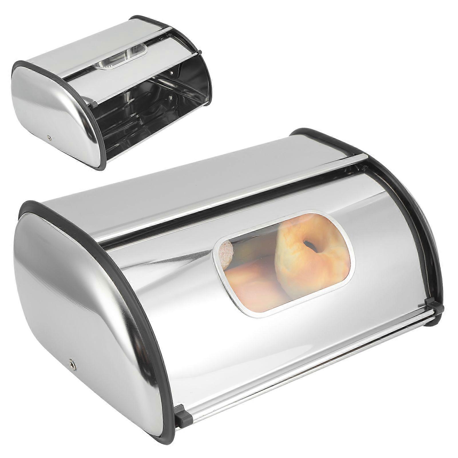 Stainless Steel Bread Pastry Storage Box Holder Container for Kitchen ...