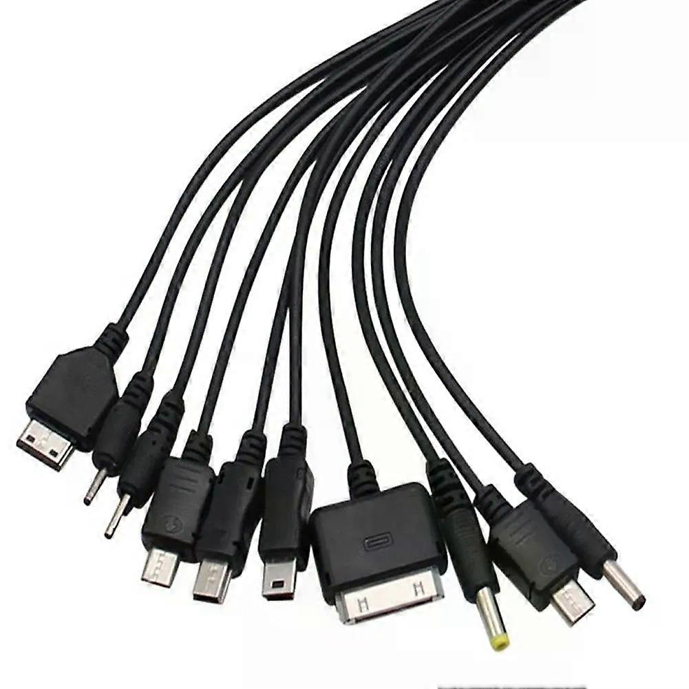 10 In 1 USB Cable Charging Line USB 2.0 A Port Male To 10 Different Multi Plug Connectors Multi ...