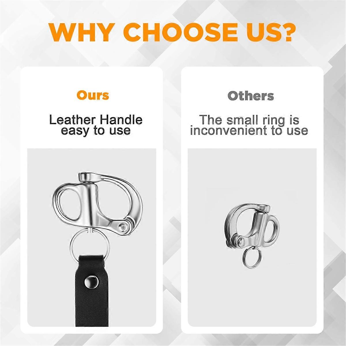 2pack Mask Quick Release Shackle with Leather Handle for Firefighter ...