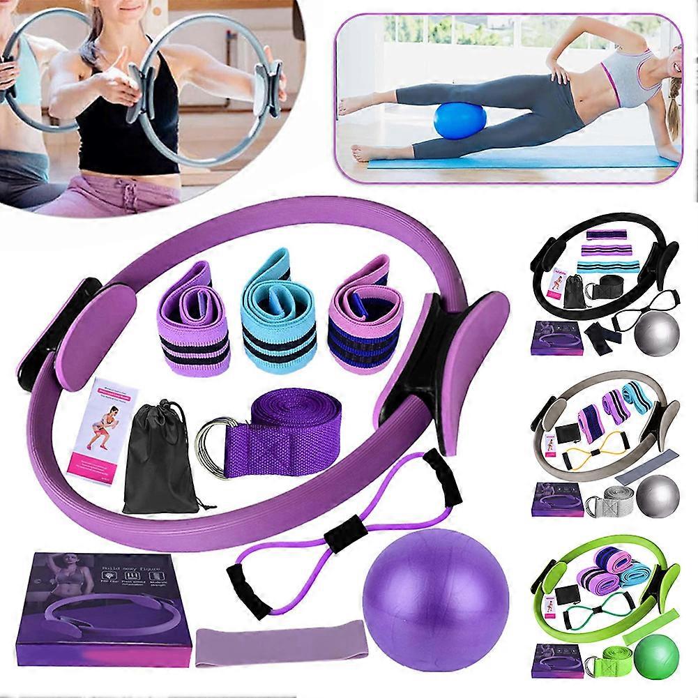 Pilates Kit for Women 11pcs Yoga Accessories Set with Resistance Bands ...