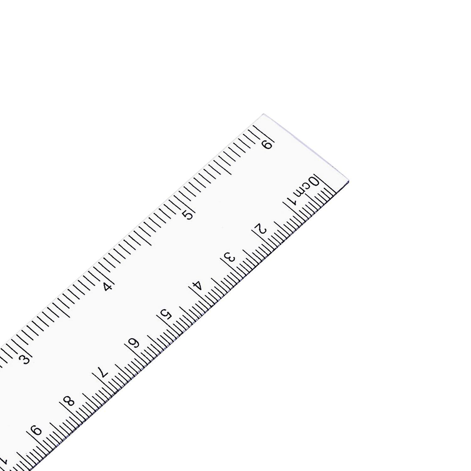 2 Pieces Plastic Ruler Flexible Ruler With Inches And Metric Measuring ...