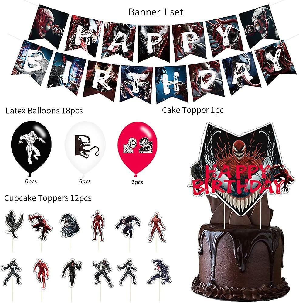Venom Party Balloon Decorations, 32pcs Venom Theme Party Decorations ...
