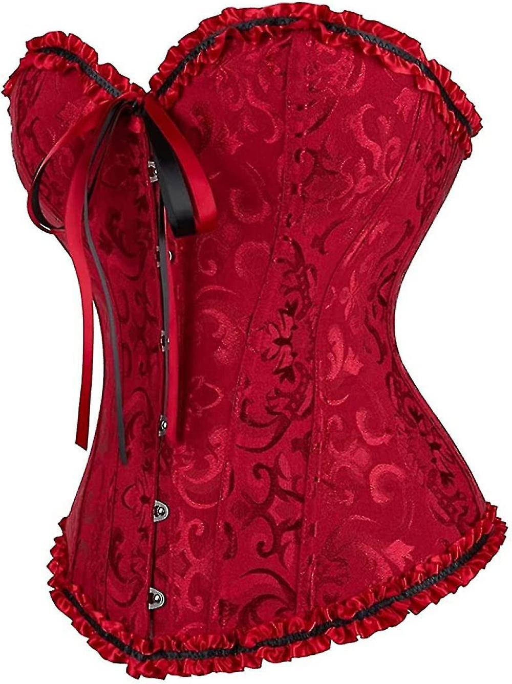 Kelvry Plus Size Sexy Bridal Lingerie Bustier Boned Corset G String