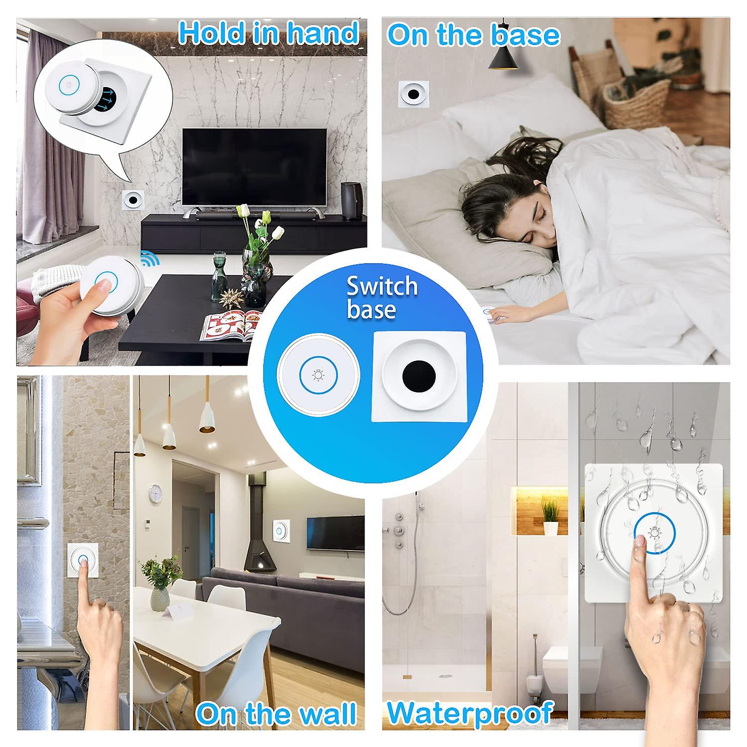 Wireless Switch, Mobile Self-Generating Switch 433Mhz 220V Relay Mini ...