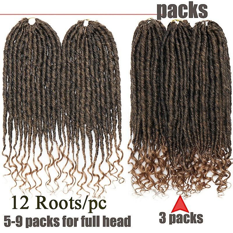 16 Inches Goddess Faux Locs Crochet Hair Silky Soft Natural DreadLocks ...