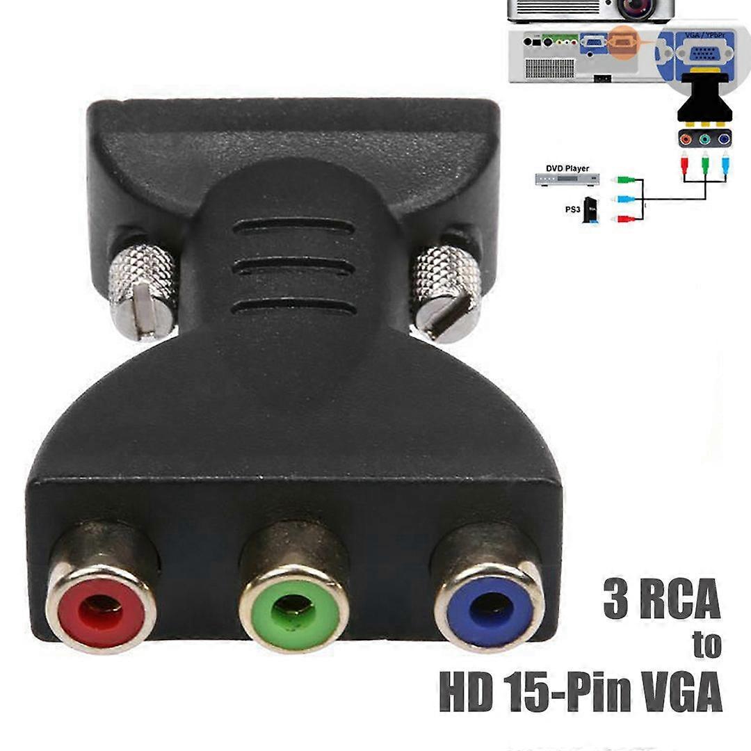 3RCA RGB Female to HD 15-Pin VGA Style Video Adapter Conventer | Fruugo UK