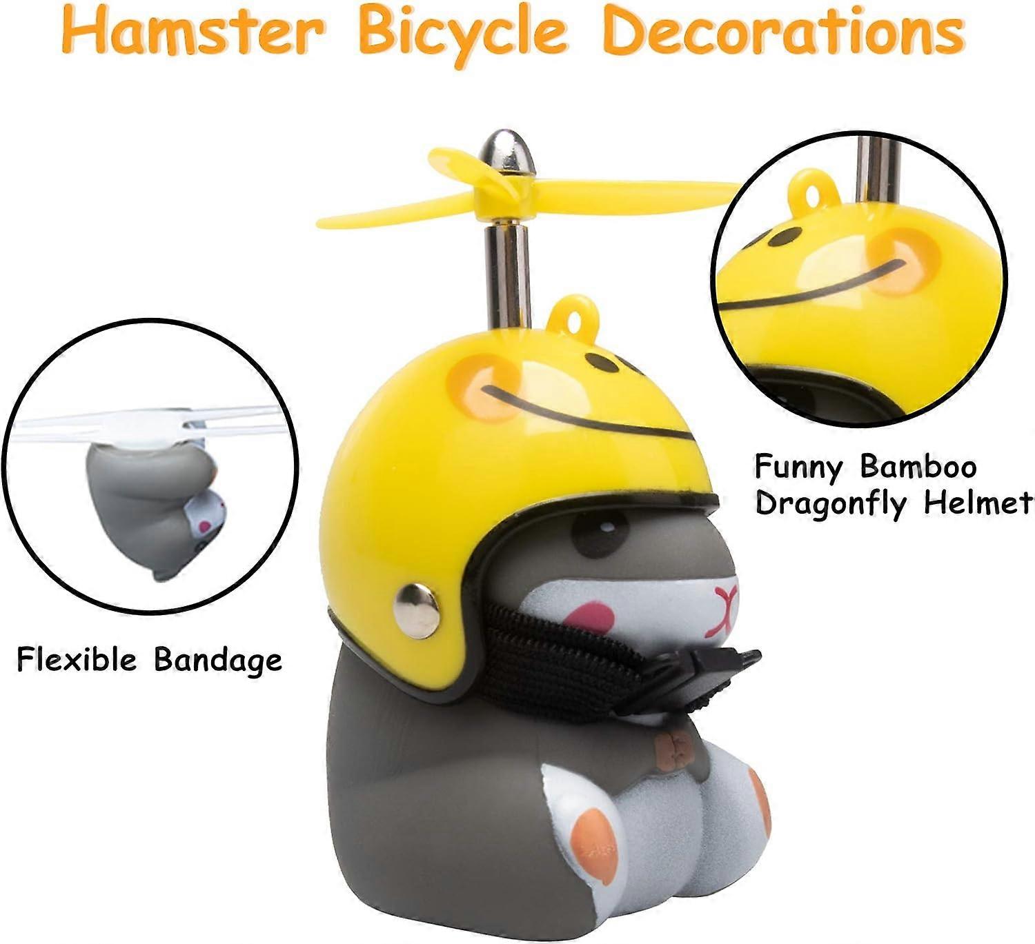 Helmet cute hamster bicycle horn, dashboard decoration hamster toy ...