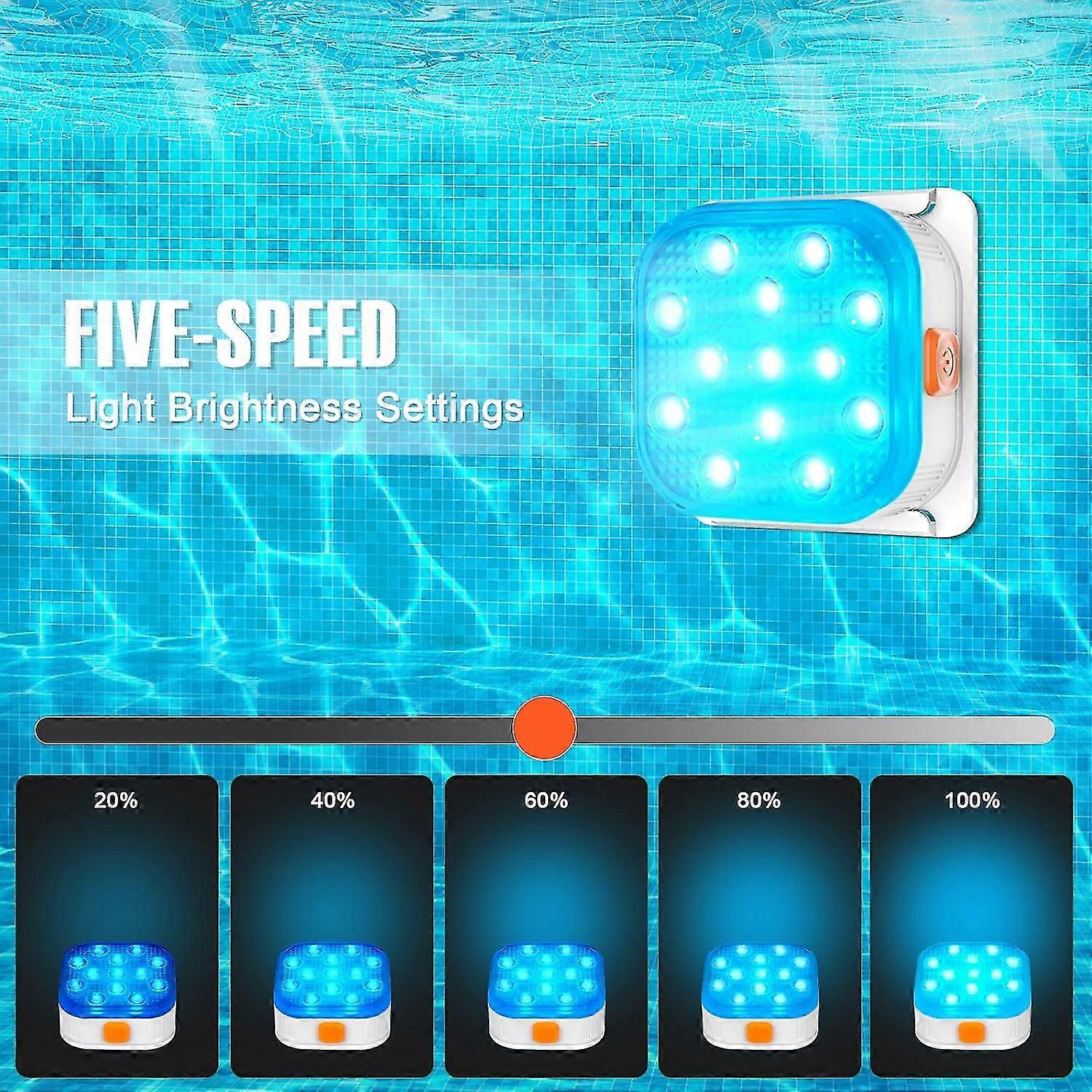 Rechargeable Submersible LED Pool Lights with Remote, Waterproof Underwater Charging Battery ...