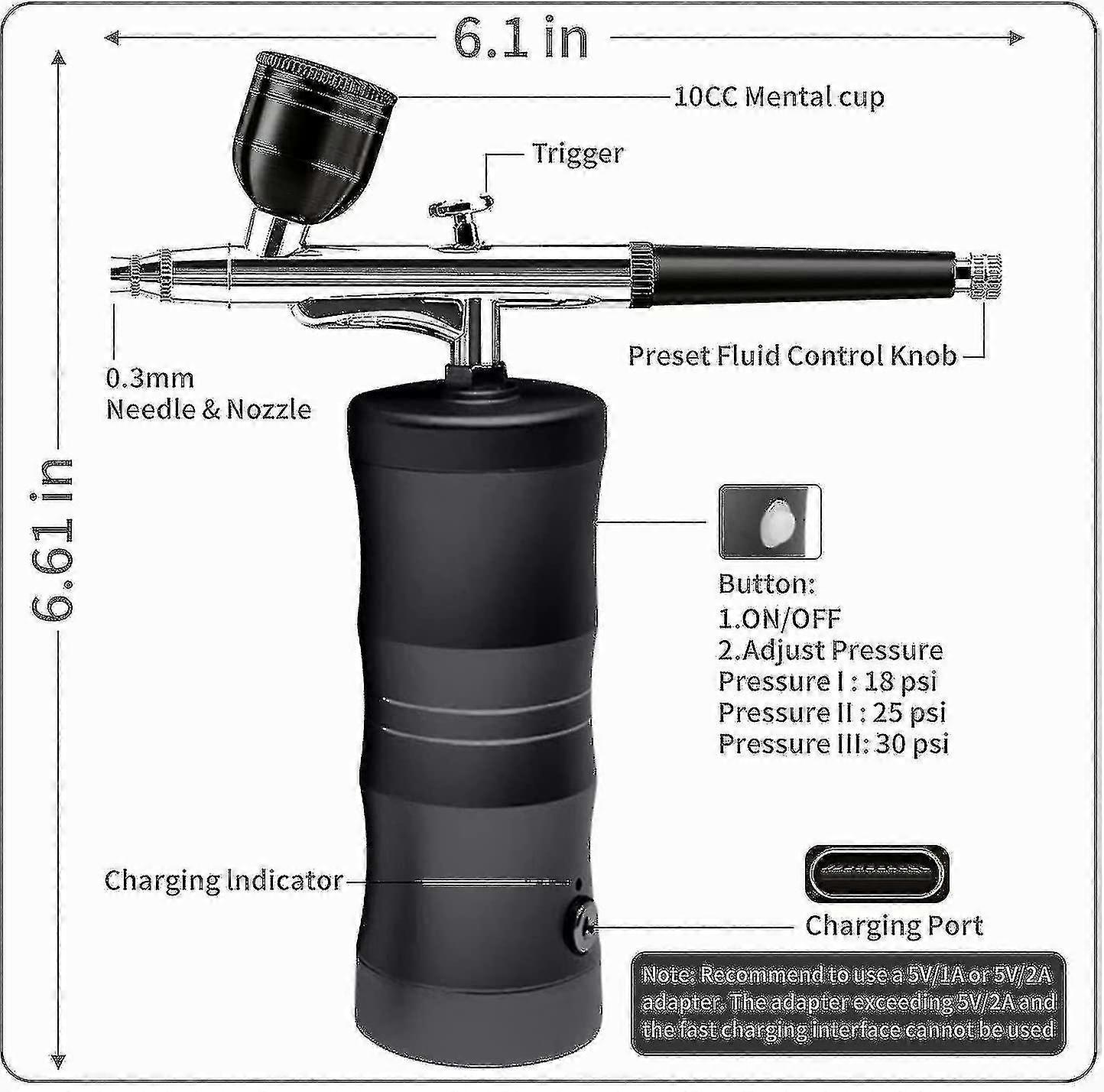 Airbrush Kit With Compressor Portable Mini Air Brush Spray Gun With ...