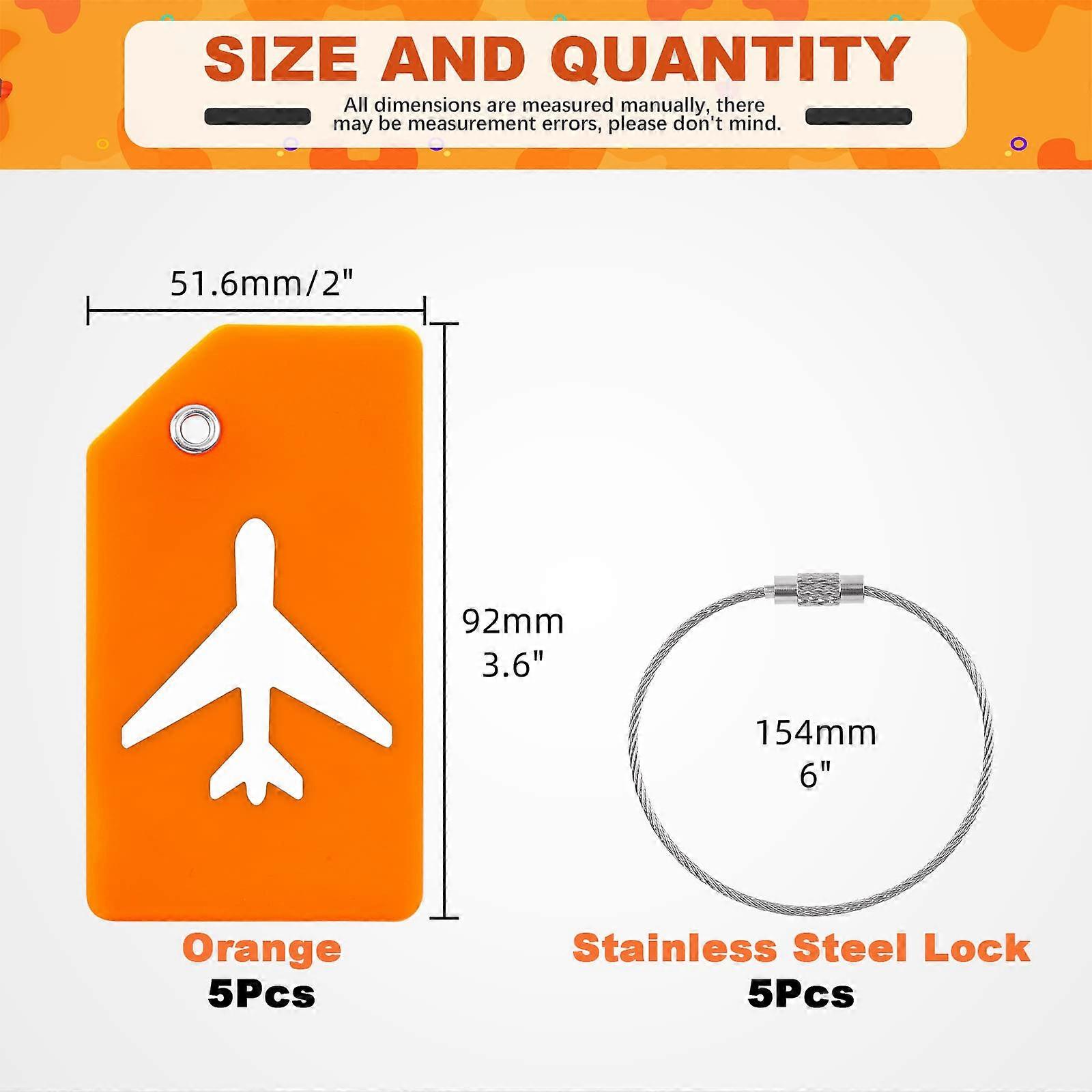 10Pcs Silicone Luggage Tags with Name ID Card, Baggage Handbag Travel ...