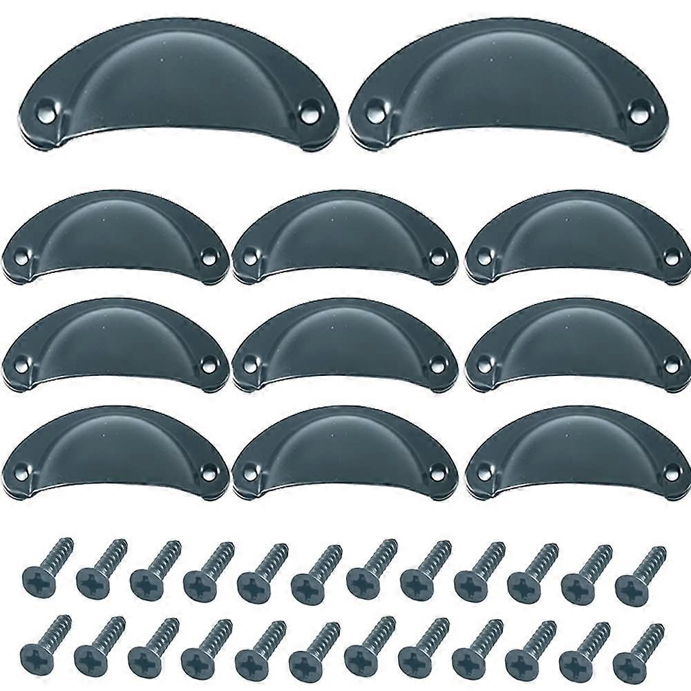 12 Pieces Shell Handles Drawer Handles with Screws for Kitchen Cabinet ...