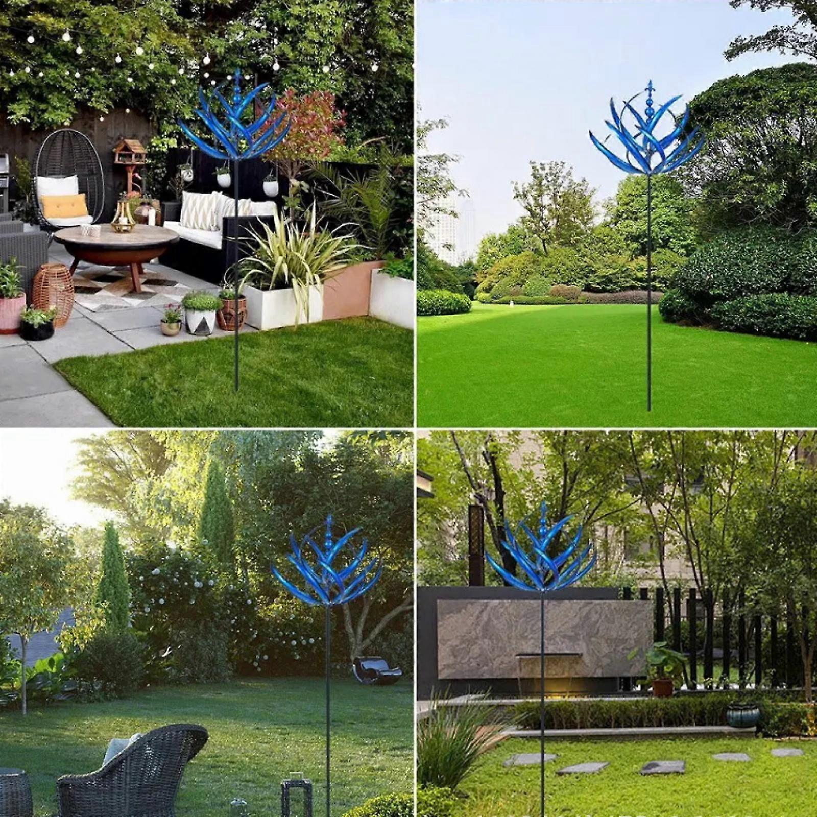 Wind Runner for Yards and Gardens - Large Metal Kinetic Wind Sculpture ...