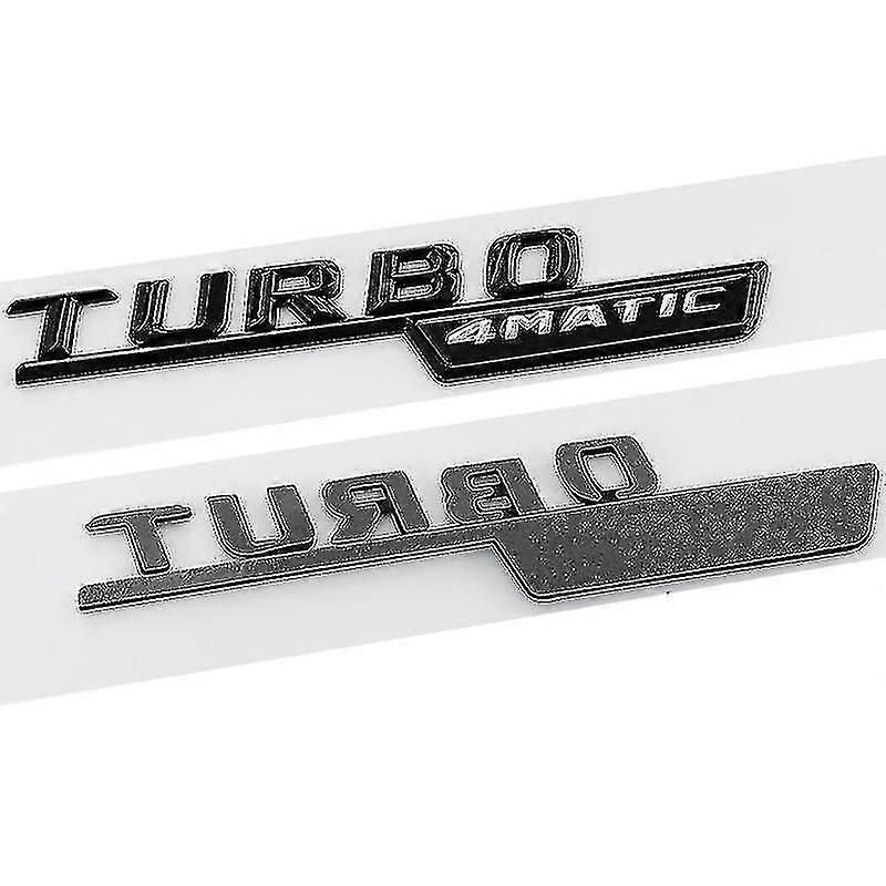 3d Abs Black Turbo Amg Logo Turbo 4matic Emblem Car Fender Badge For ...