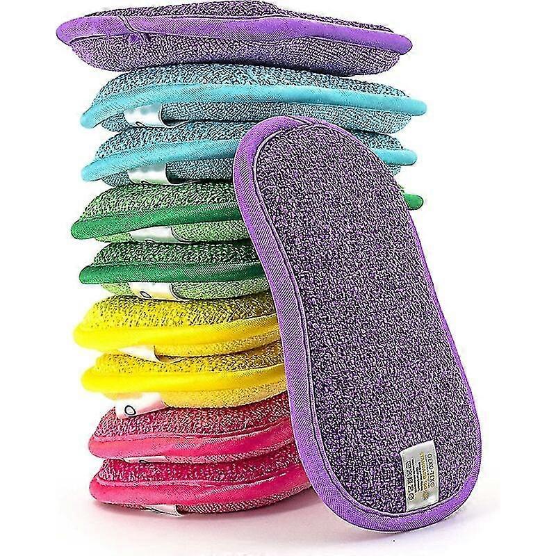 Set Of 10 Washable And Reusable Microfiber Sponges - Dishwashing And ...