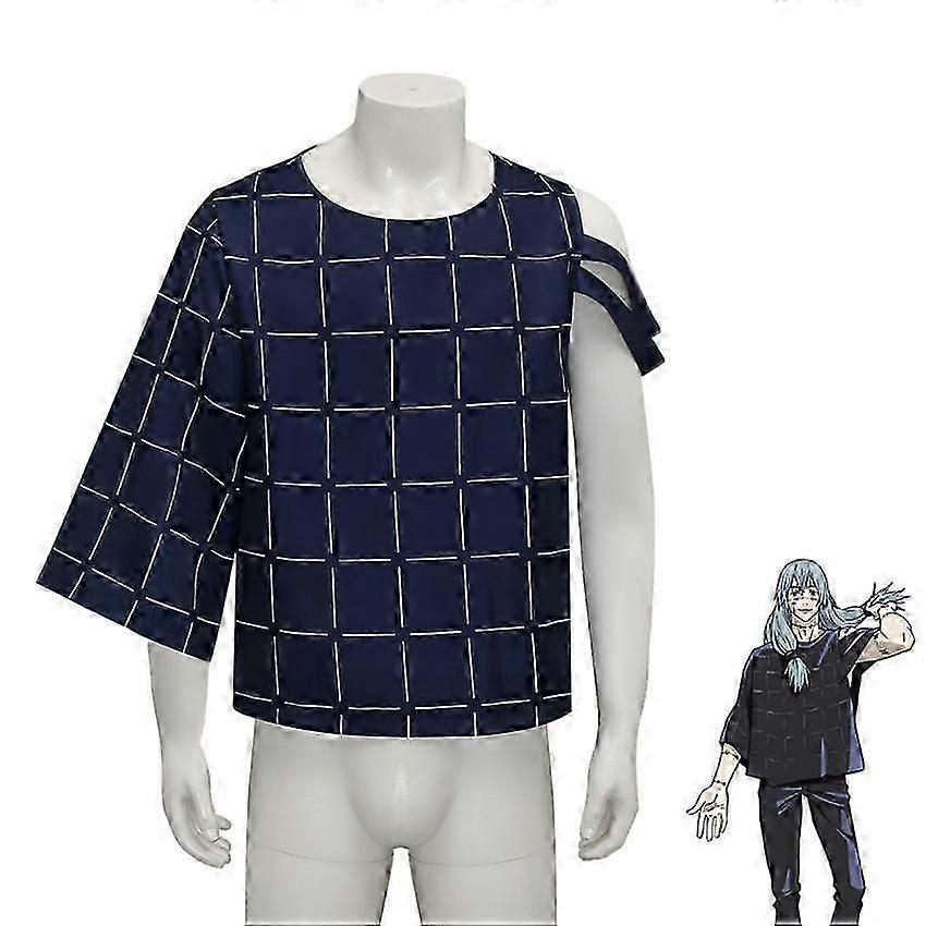 Takerlama Mahito Cosplay Costume Loose Tops T-Shirts Men Blue Tees ...