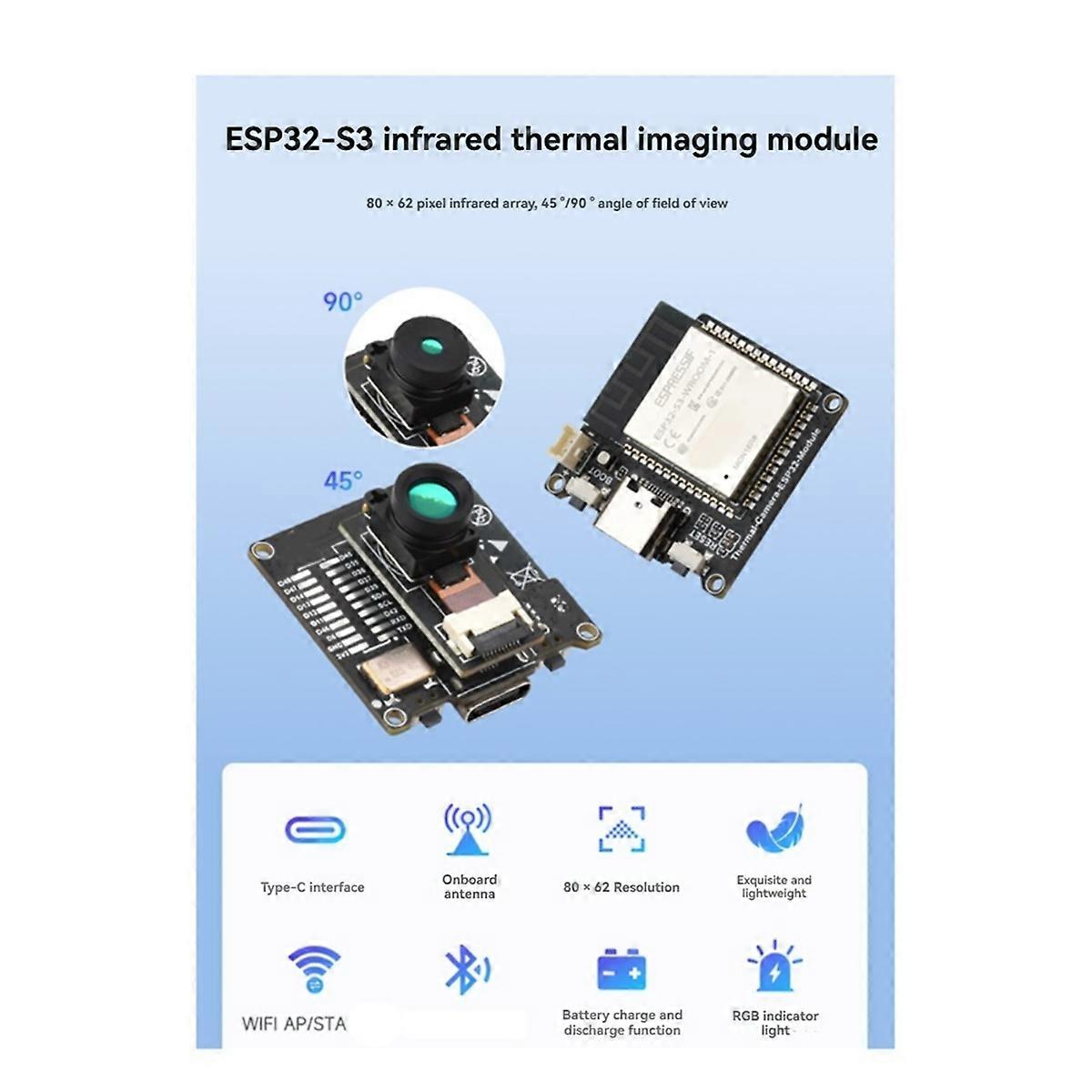 Esp32-S3 Wifi Infrared Thermal Imaging Module Esp32 Serial Wifi RGB ...