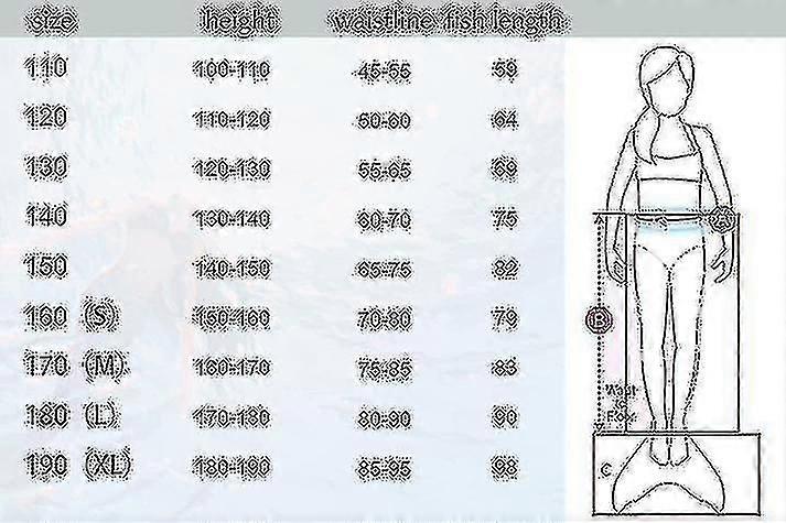 Sjöjungfrustjärtar för simning för barn och vuxna med monofena ...