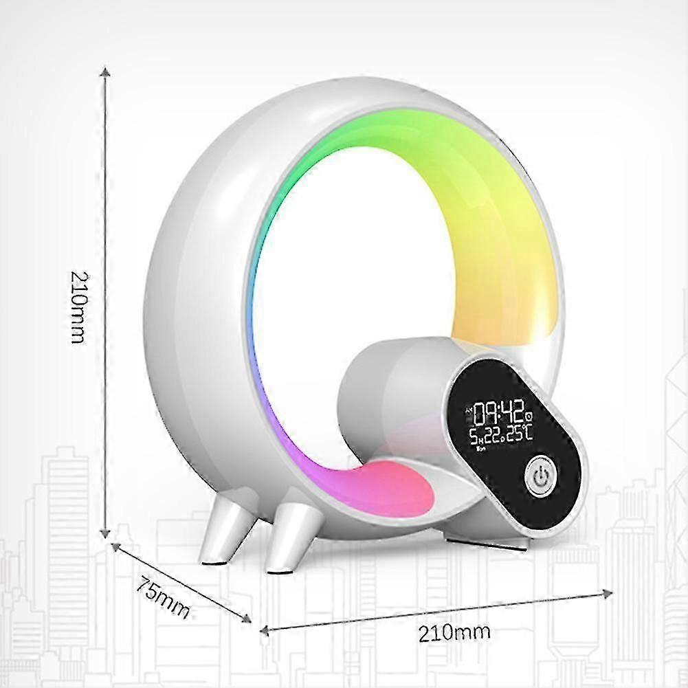 Lovely Q-shaped Speaker Ambient Light Alarm Clock Smart Durable Stereo ...