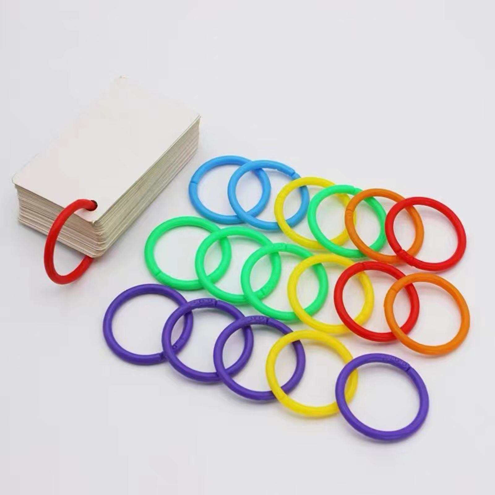 50pcs Colorful Circle Ring Scrapbook Binding Buckle Hoop Binder Rings ...