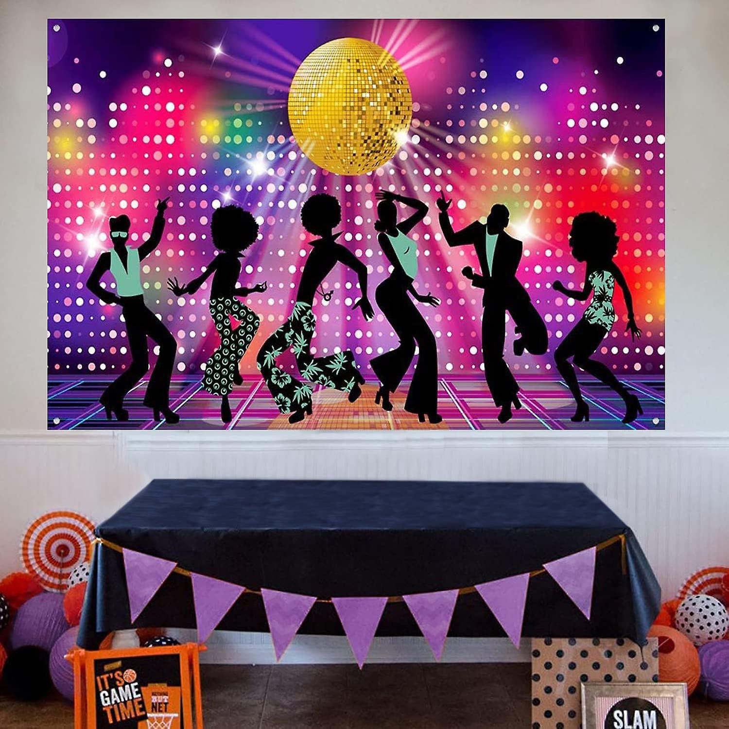 Disco Party Decorations Supplies, Large Fabric 70s 80s 90s Disco Fever ...