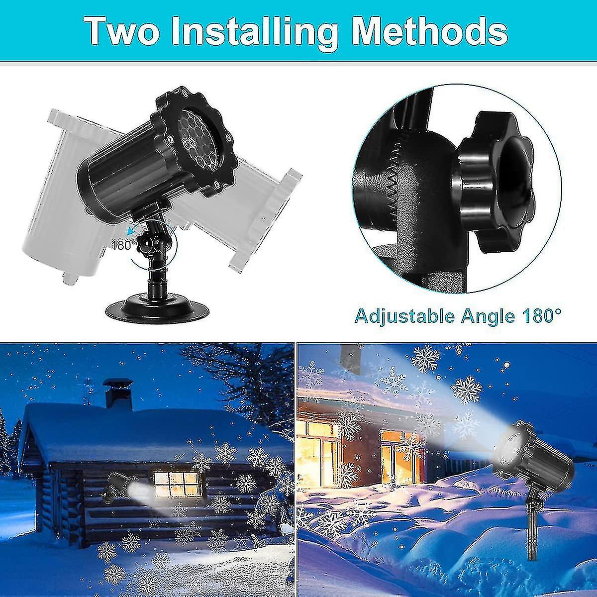 Led Projector Christmas Lamp Snowfall Light With Remote Control Ip65 ...