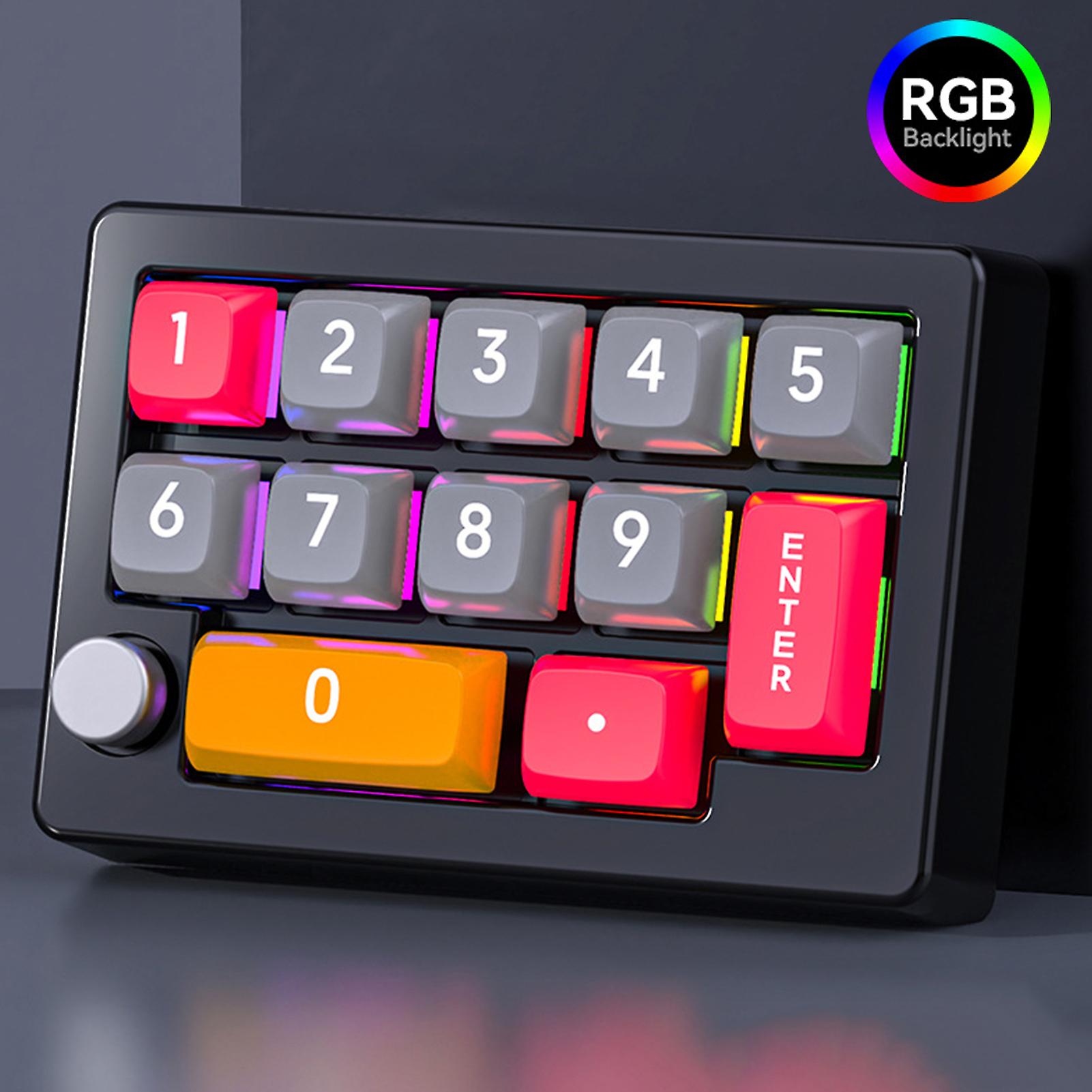 Wired External Number Keyboard 13 Keys Macro Programmable Fully Hot Swappable Mechanical Switch ...