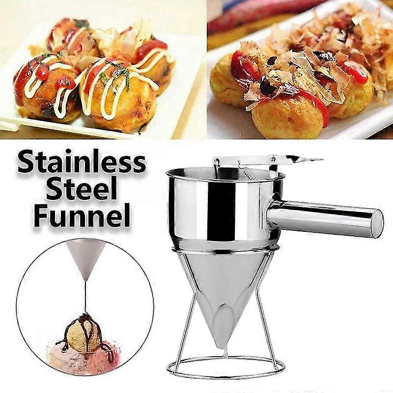 Stainless Steel Donut Cupcake Batter Dispenser Funnel Pancake Maker ...