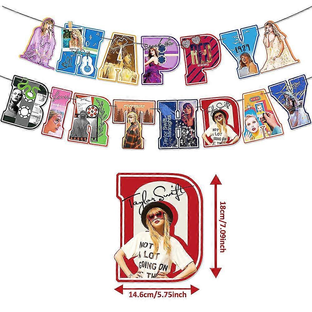 Taylor Swift Theme Birthday Party Decor Banner Cake Cupcake Toppers ...
