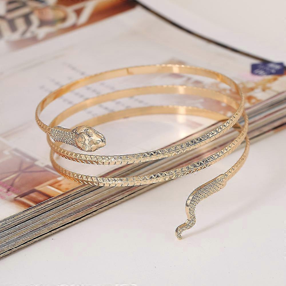 2 Pack Snake Arm Cuff Snake Armband Swirl Snake Bracelets Spiral Upper Arm Cuff Armlet Bangle ...