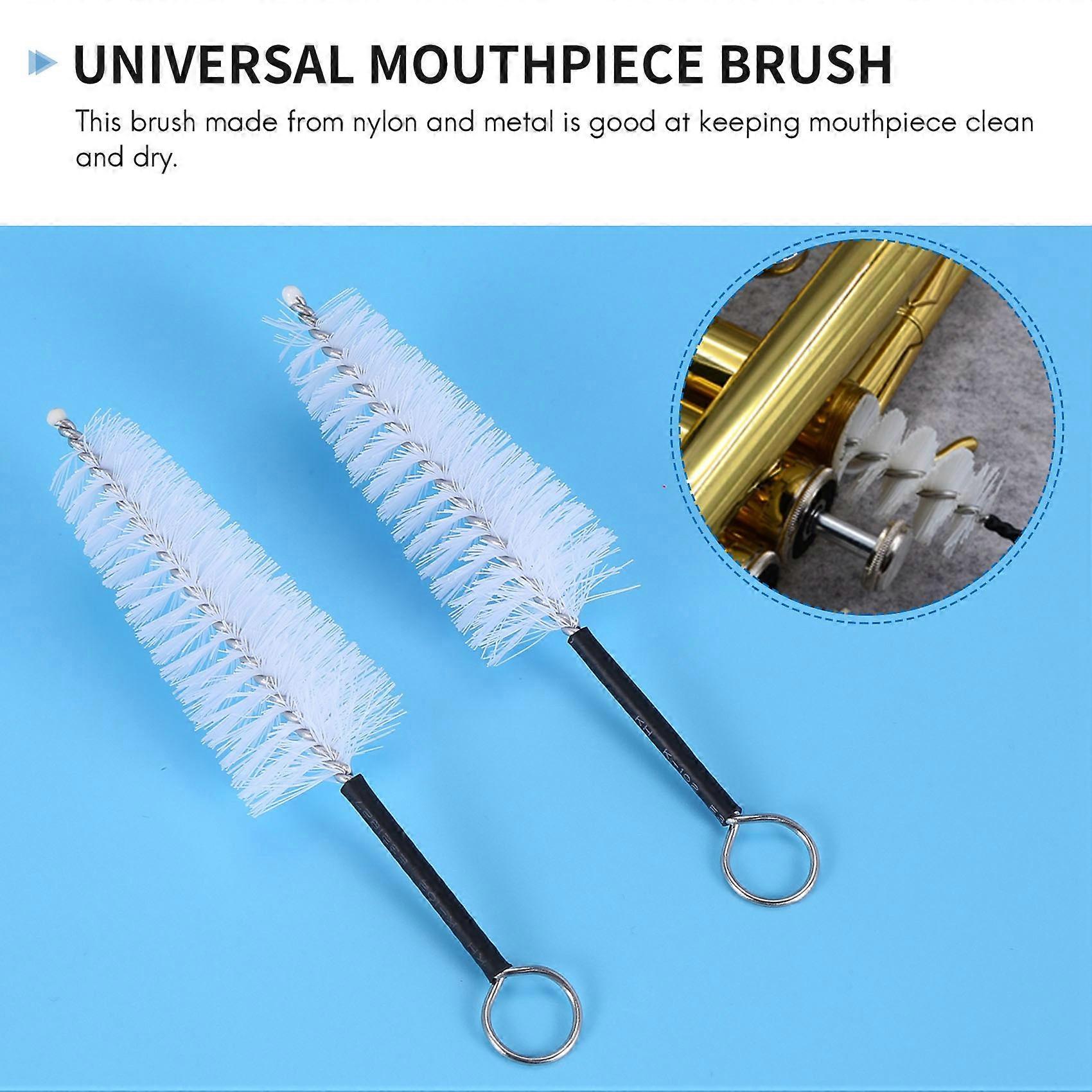 2pcs Universal Mouthpiece Cleaning Brush Nylon for Trombone Trumpet ...